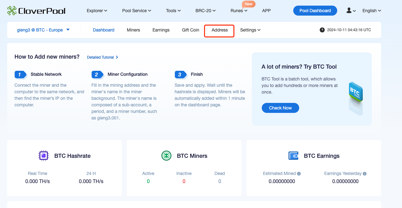 What is earning address? – CloverPool